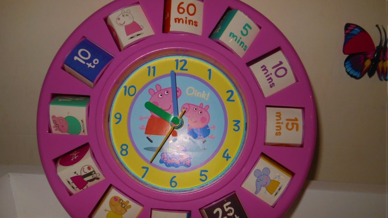 Peppa Pig Rotating Blocks Bedside/Wall Clock learning toy - YouTube