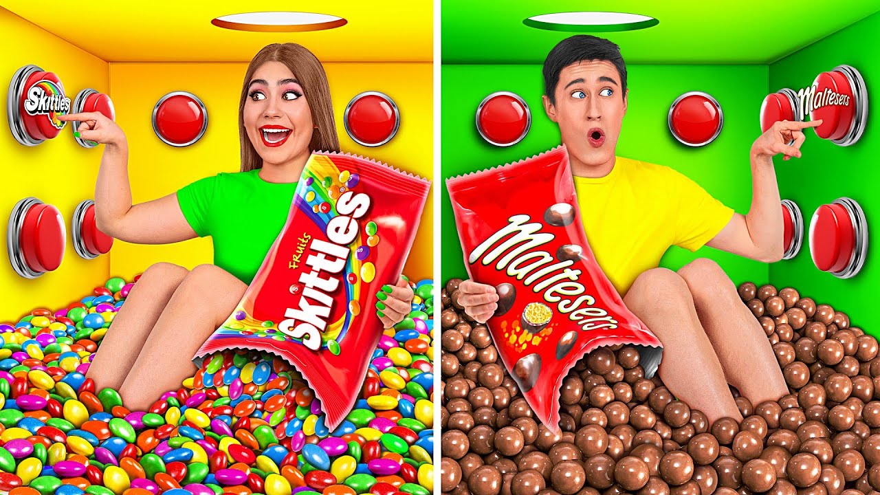 1000 미스터리 버튼만 1로 도전을 피할 수 있습니다 | 재미있는 순간 Multi DO Challenge - YouTube