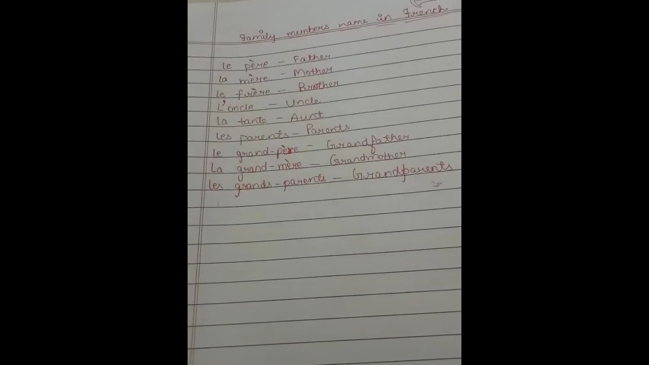 Names of family members in french - YouTube