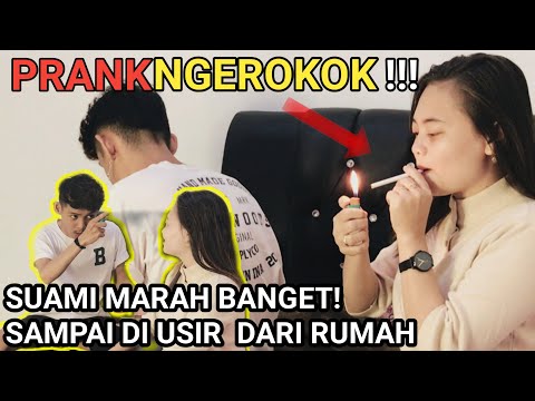 PRANK NGEROKOK DEPAN SUAMI |  MARAH BESAR !!! AUTO DI BILANG CEWEK NAKAL