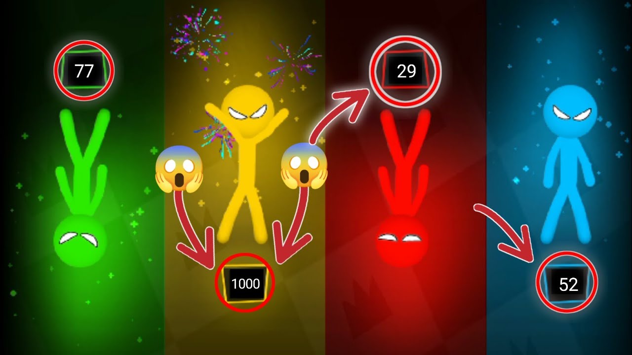 Stickman Party 9 Funny Gameplay Mobile 1 by 4 player Gameplay 😍 - YouTube