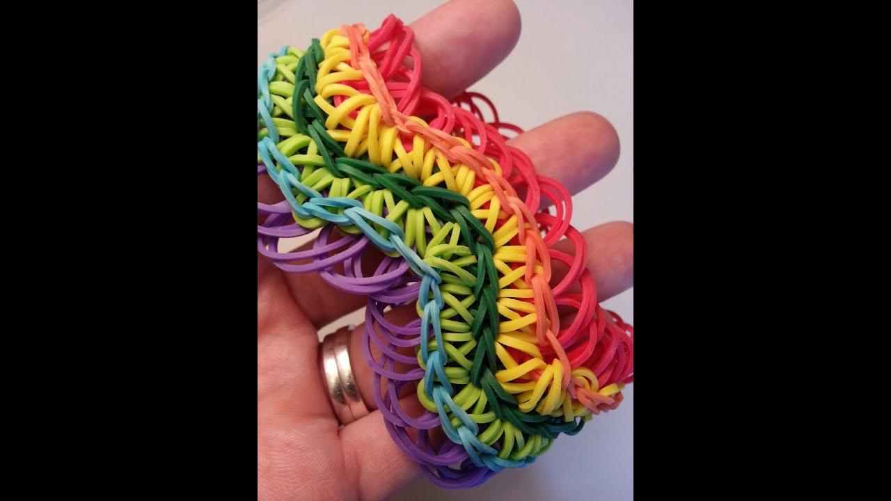 Wave Bracelet (with rings) Tutorial by feelinspiffy (Rainbow Loom - YouTube