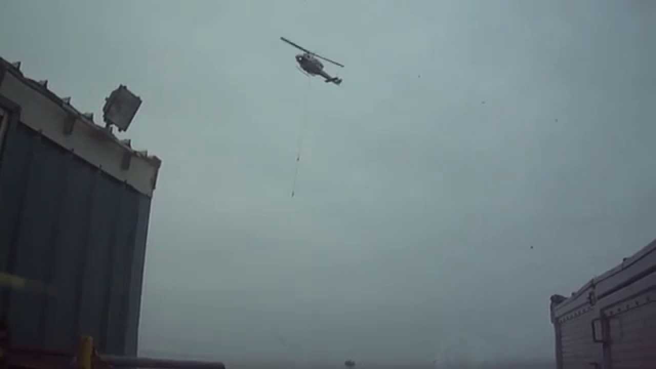 Helicopter Sling Load Drop - Offshore Alaska - YouTube