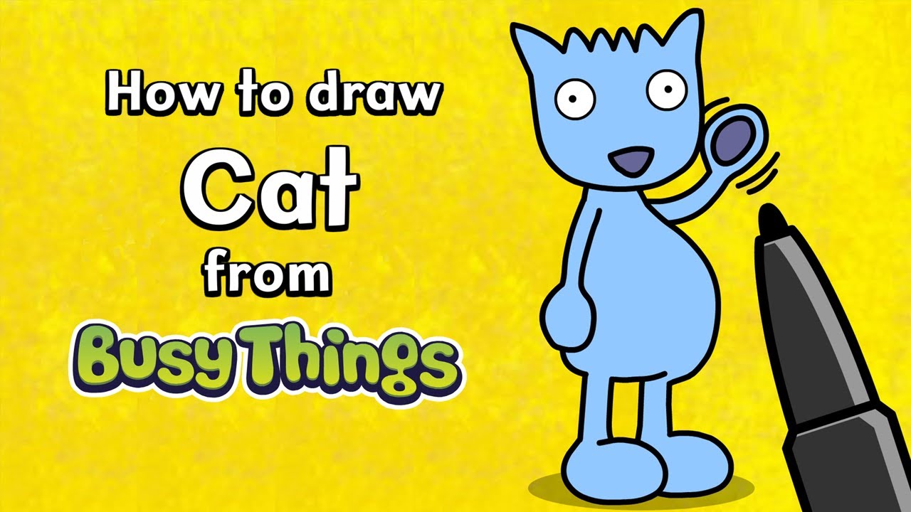 How to draw Cat from Busy Things - YouTube