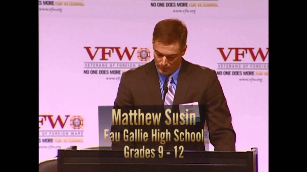 Matt Susin Veterans of Foreign Wars National Teacher of the Year Speech ...