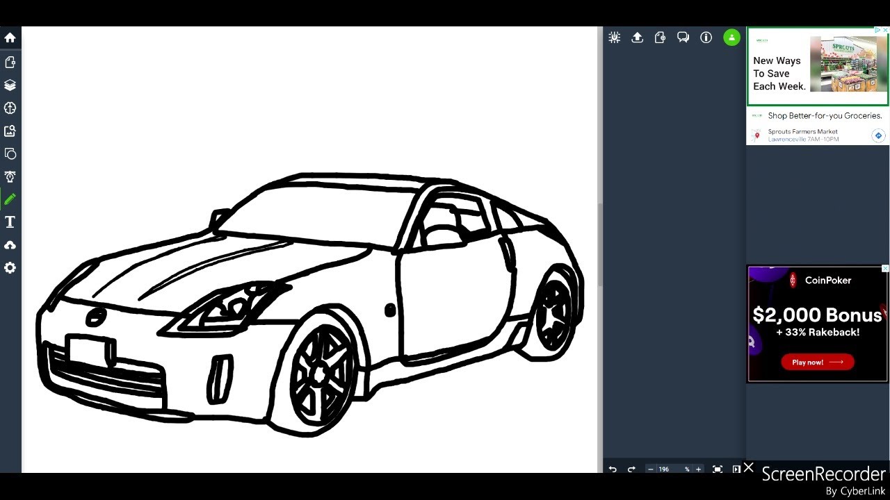 How to draw a 2003 Nissan 350Z - YouTube