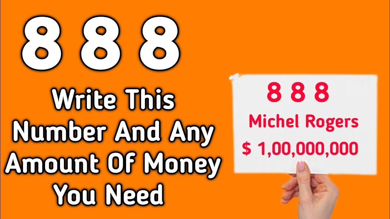 Write The Number 8 8 8 And Any Amount Of Money You Need then see what a ...