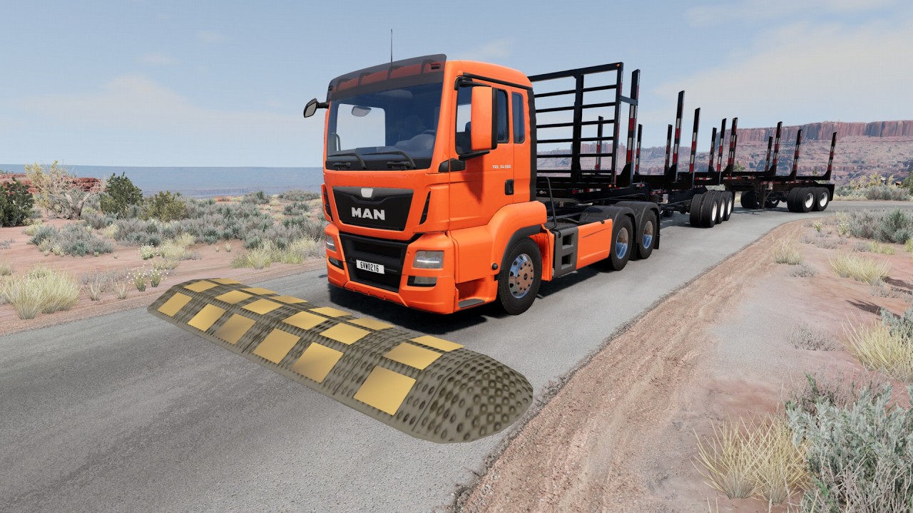 Truck vs Speedbump - BeamNG.Drive 🚛🚜🚚 - YouTube