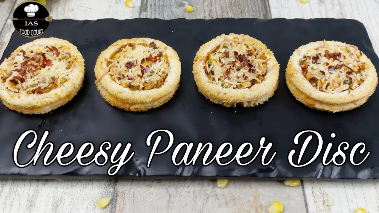 Cheesy Paneer Disc | Cheesy Discs | Easy Snacks Recipes | Bread Pizza ...