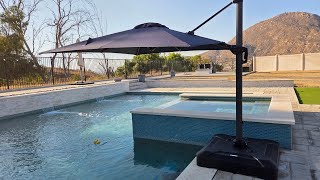 Purple Leaf 8' X 8' Patio Umbrella for Poolside or Patio Cantilever 360° Rotating|QUICK OVERVIEW|