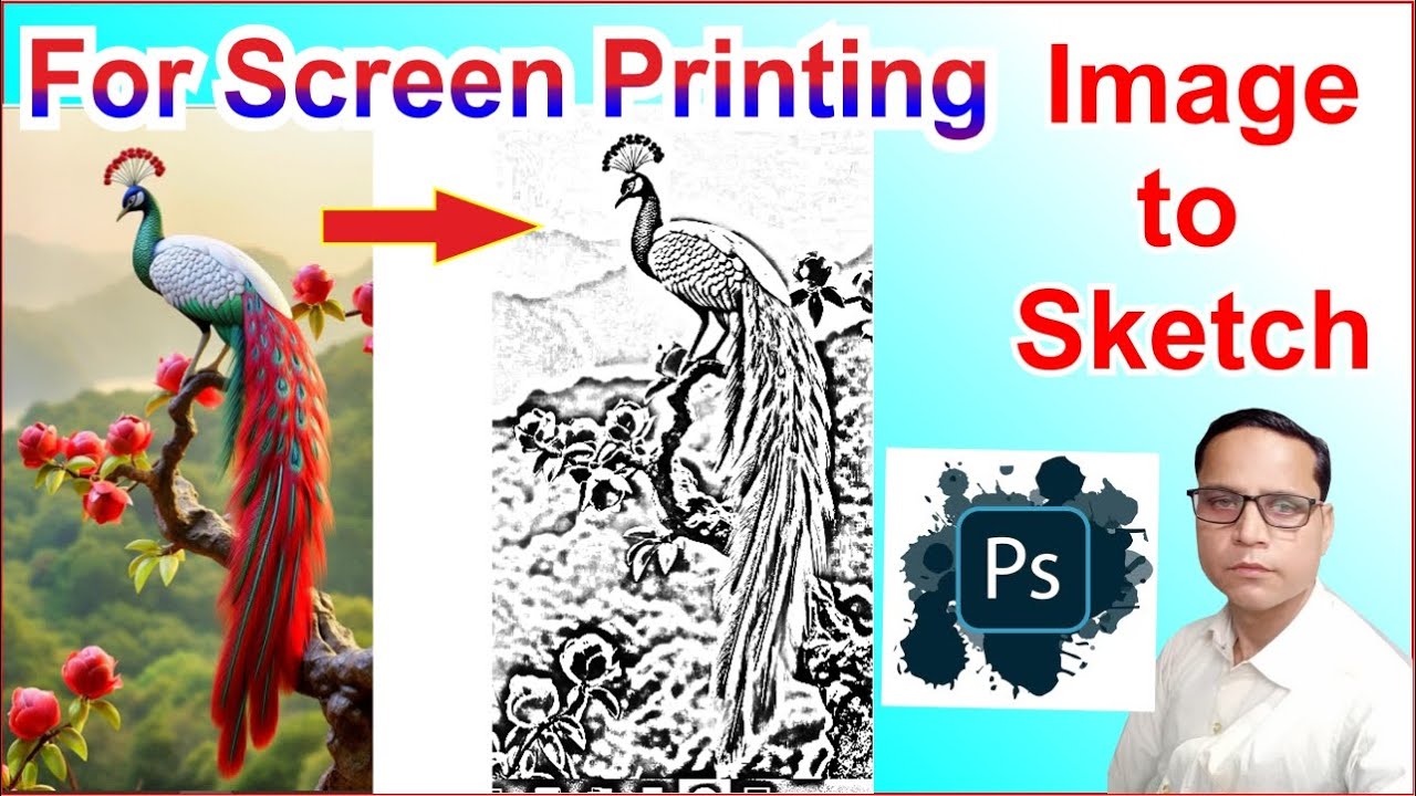 how to sketch photo editing photoshop | color iamge ko vector kaise ...