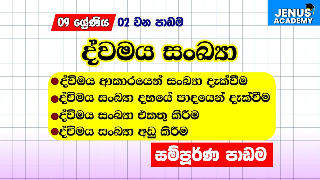 ද්වීමය සංඛ්‍යා 09 ශ්‍රේණිය | Lesson 02| Grade 09 Binary Numbers ...
