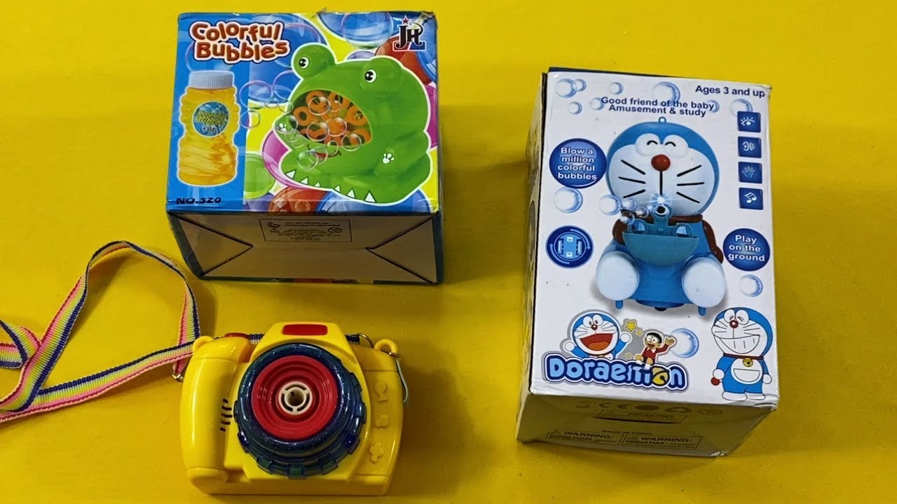 Top Rated colourful Bubble making machines, Doraemon , Camera and Froge ...