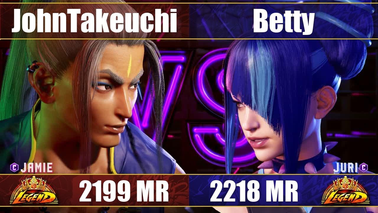 【スト6】竹内ジョン vs 桃井ルナ (ジェイミー vs ジュリ) SF6 John Takeuchi vs Betty (Jamie vs ...