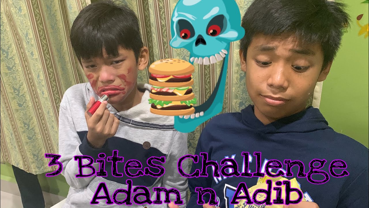 3 Bites Challenge Adam n Adib - YouTube