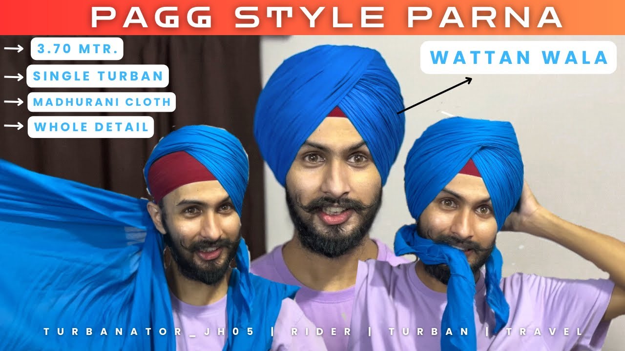 How to tie Pagg Style Wattan Wala Parna | 3.70 mtr without wash | Easy ...