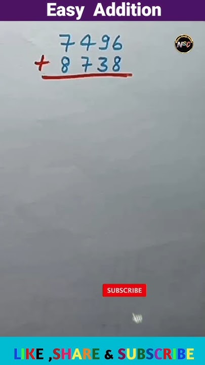 Easy addition trick #mathhack #mathpuzzle #trending #mathtricks #addition #easymathtricks # ...