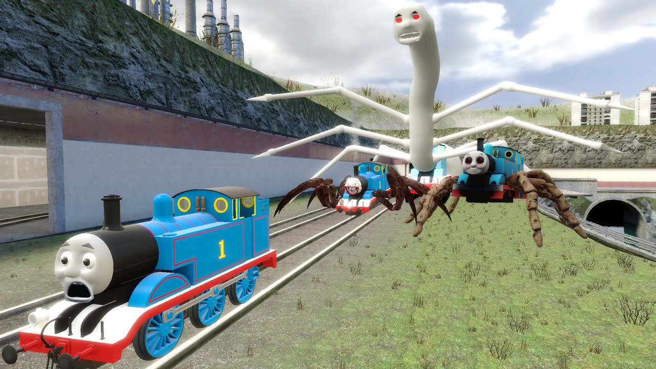 Building a Thomas Train Chased By Cursed Thomas and New Friends in ...