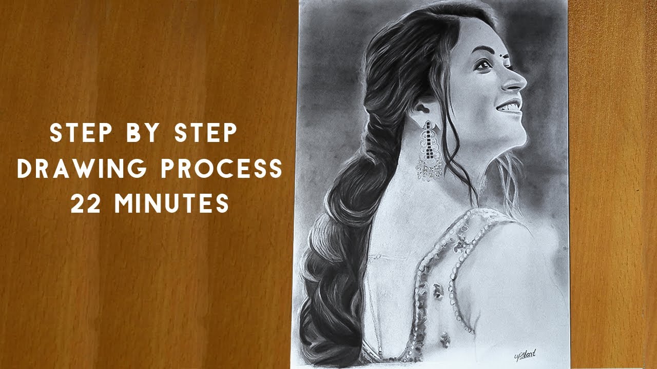 Complete Drawing Process of a Face in 30 Minutes Time, Pencil Drawing ...