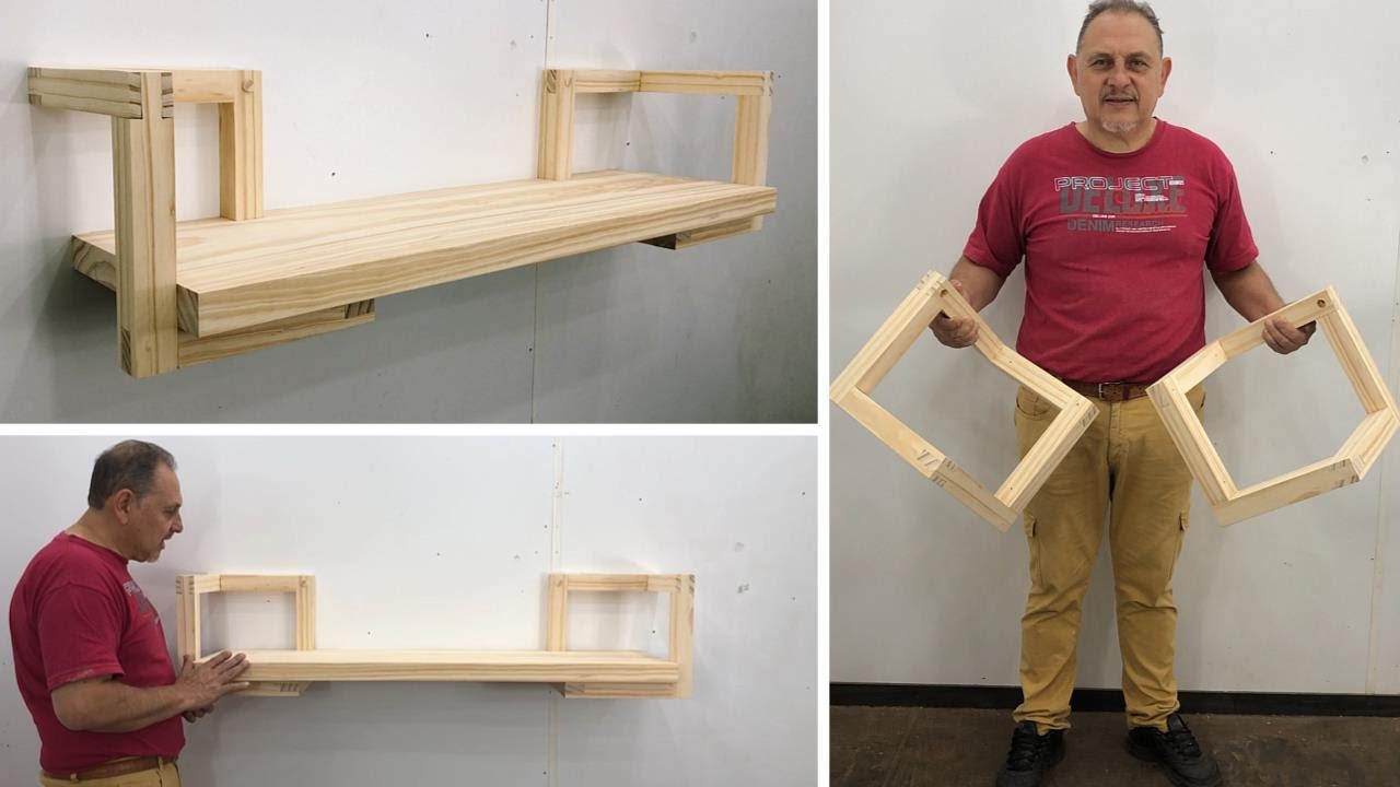 REPISA FLOTANTE DE MADERA PASO A PASO FÁCIL DE HACER - YouTube