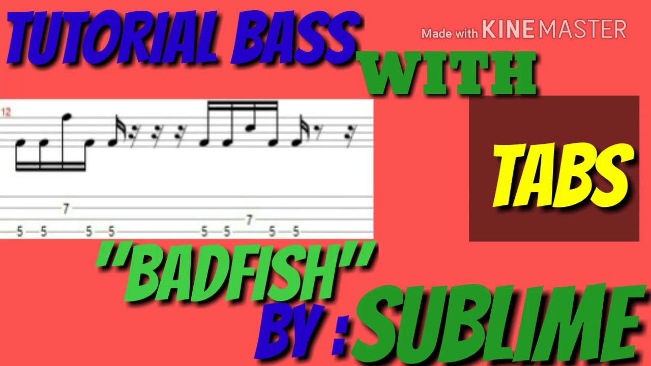 TUTORIAL BASS WITH TABS, "" BADFISH"" BY SUBLIME. - YouTube