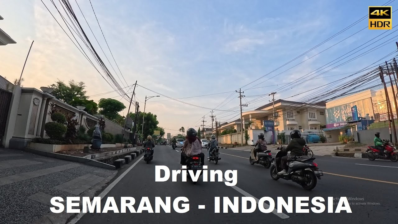 4K Driving in Indonesia 🇮🇩 | Beautiful Street Views of Semarang | From ...