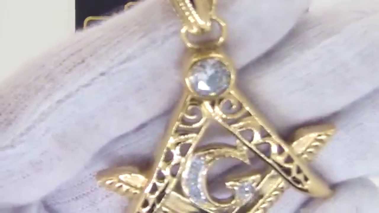 Gold Stainless Steel Masonic Free Mason Symbol Pendant Jewelry - YouTube