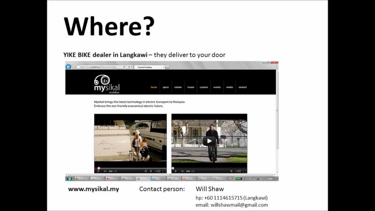 Yike Bike video with energy and CO2 measurements. By Gregers Reimann, Kuala Lumpur, Malaysia ...