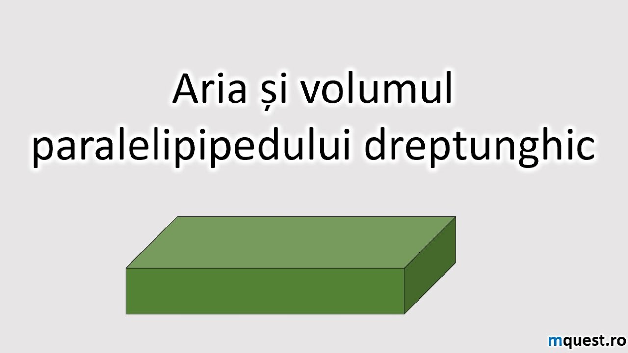 Aria paralelipipedului dreptunghic, clasa a VIII-a - YouTube