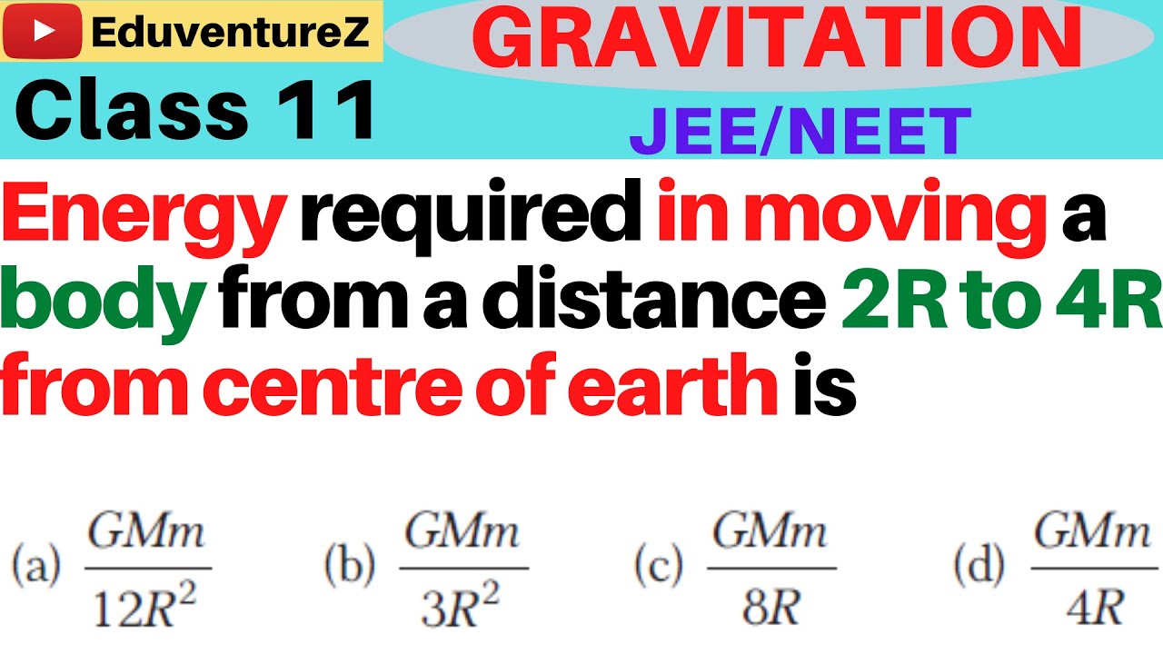 Energy required in moving a body of mass m from a distance 2R to 4R ...