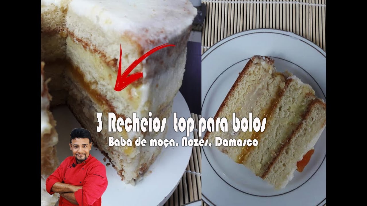 3 RECHEIOS DELICIOSOS PARA BOLOS /BABA DE MOÇA / NOZES / DAMASCO ...