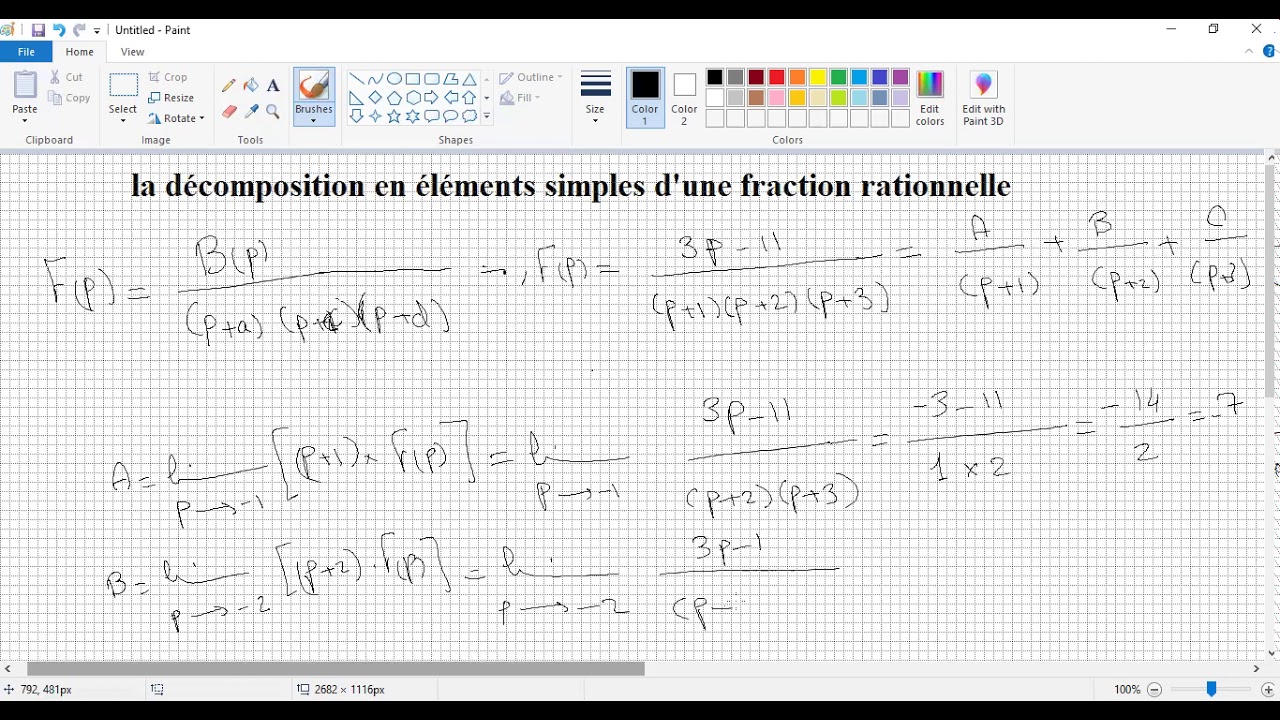 la décomposition en éléments simples d'une fraction rationnelle - YouTube