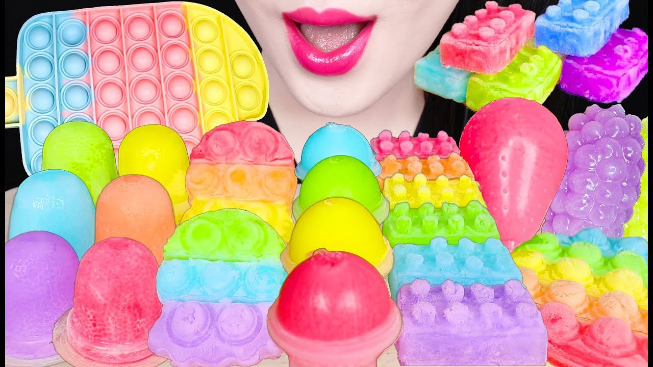 Ice jelly, frozen push pop, rainbow pop if - YouTube