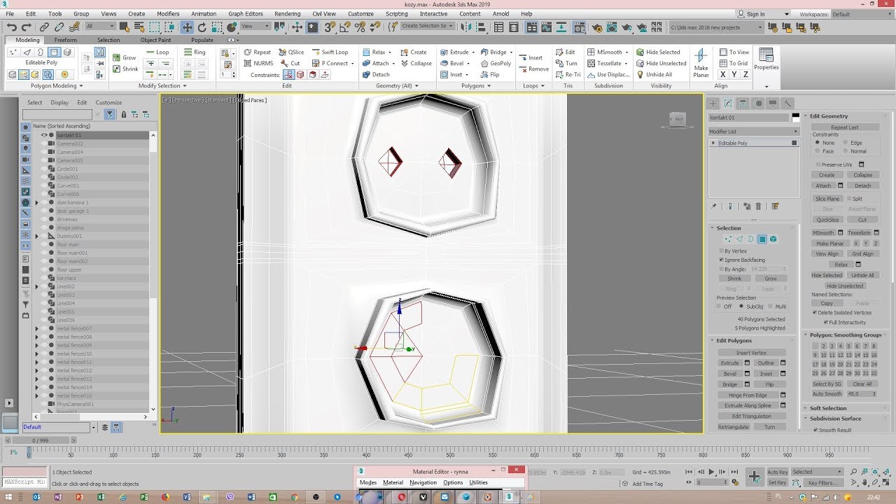 3ds max 2019 - how to select polygon faces faster - YouTube