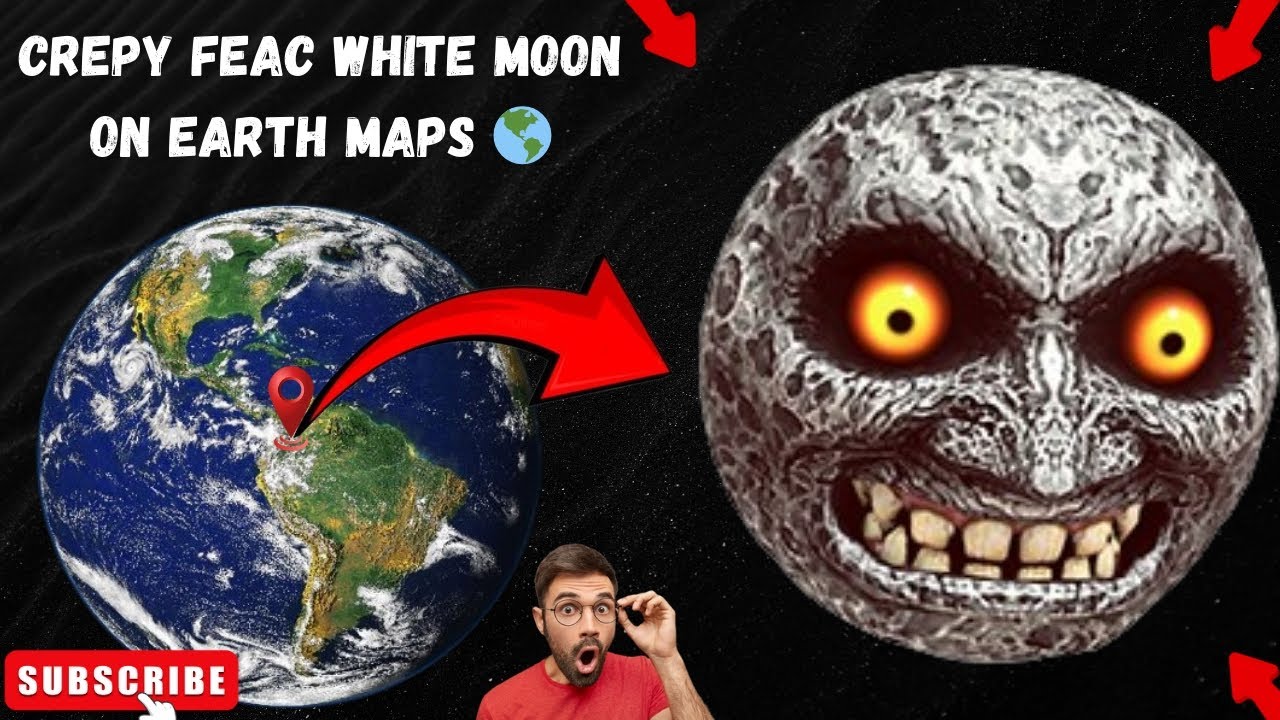 😱 I found Crepy Feac White Moon 🌝 on Google and Google Earth Maps 🌎📍😲# ...