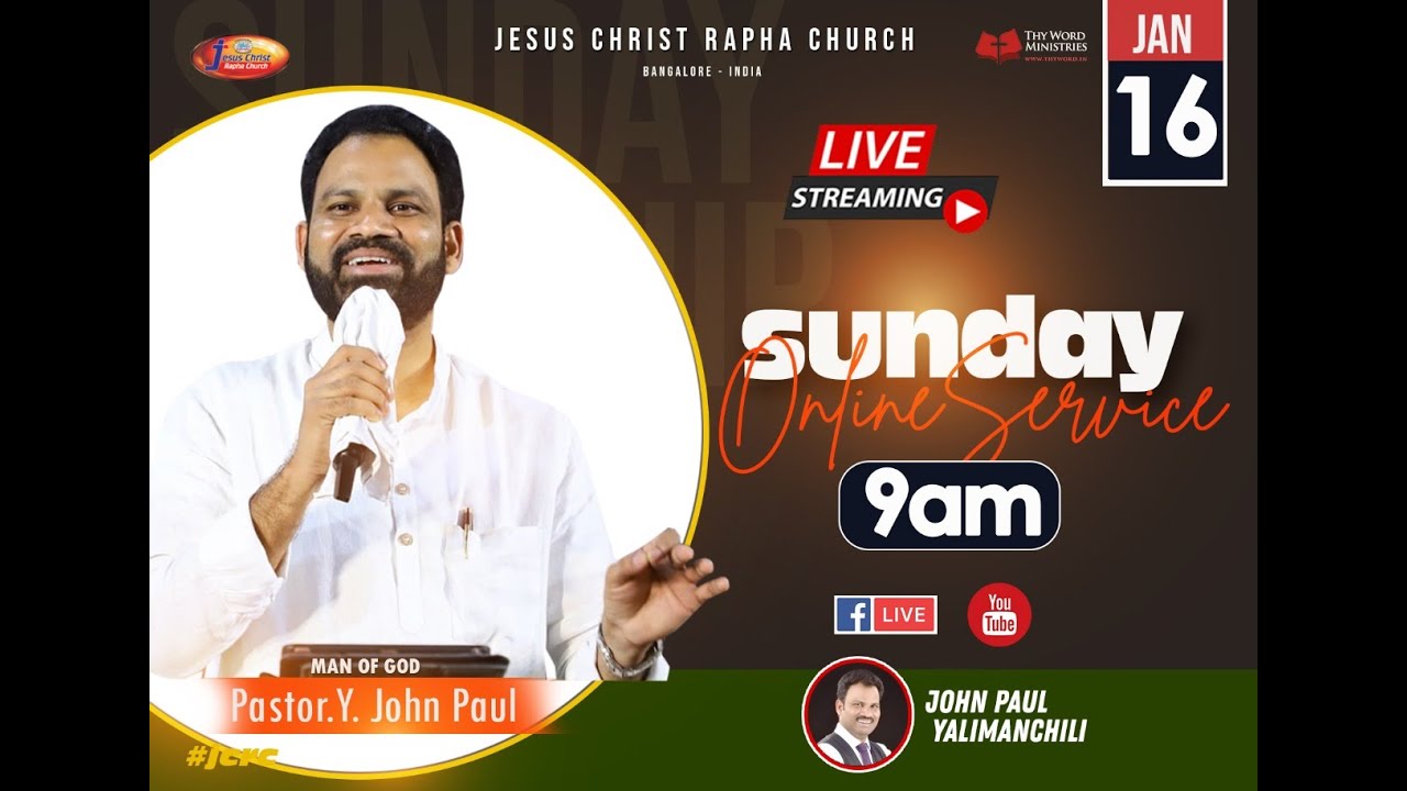 SUNDAY ONLINE WORSHIP @ HENNURU || JCRC || 16-01-2022 || TURN YOUR ...