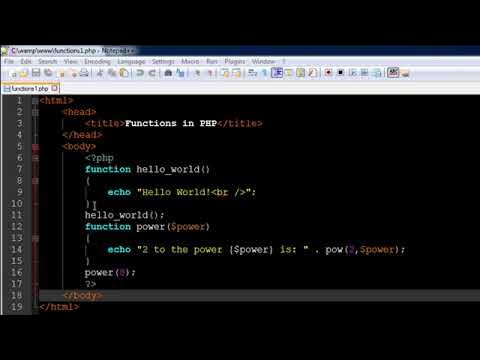 PHP & MySQL Tutorial Functions Part 1 - YouTube