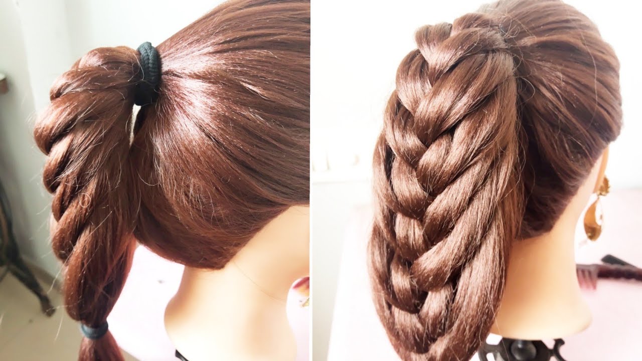Very Easy Choti Hairstyle for School Going Girls || EASY BRAIDED ...