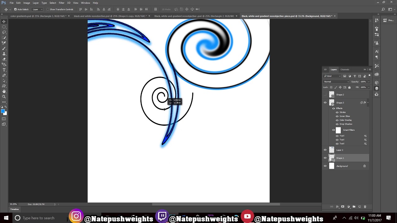 How To Make A Twirl or Swirl Design in Adobe Photoshop CC 2018 Tutorial ...