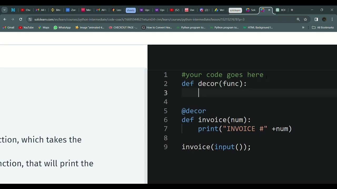 14 Decorators Python Intermediate Sololearn Youtube