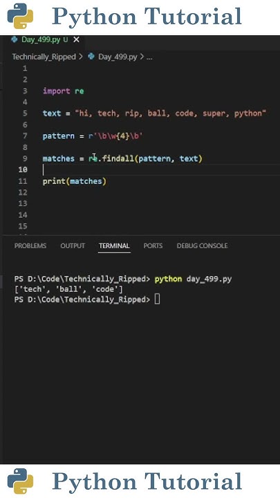 Extract Words Of Specific Length With Regex Python Tutorial Youtube