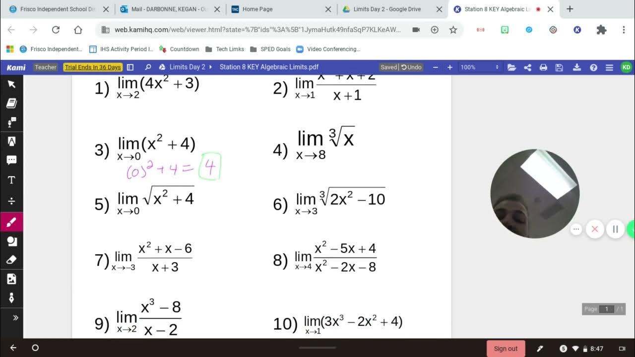 Station 8 Video Algebraic Limits - YouTube