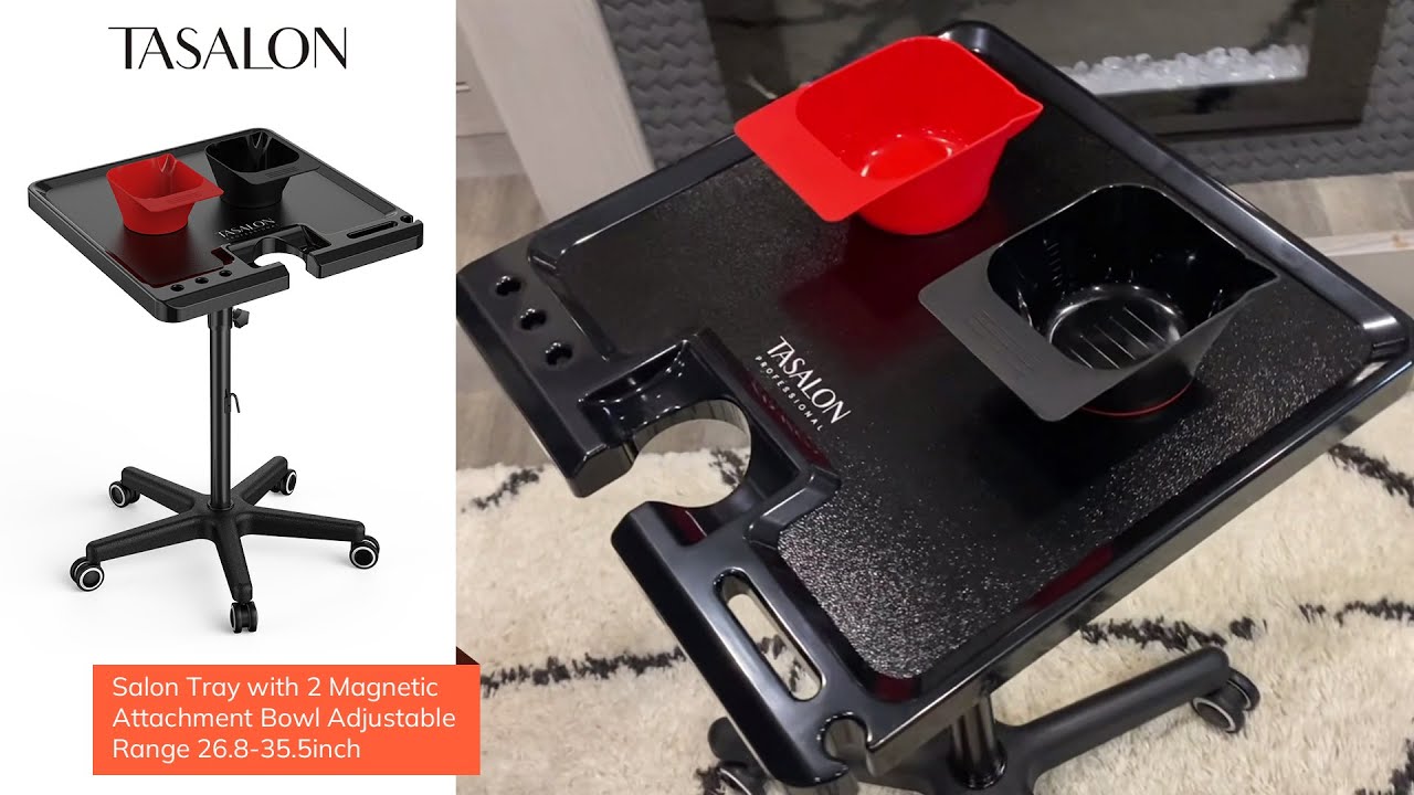 TASALON Ultimate salon tray on wheels with 2 magnetic bowls - YouTube