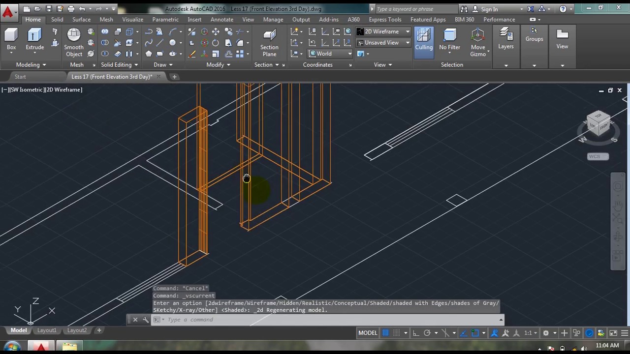 AUTO CAD 2016 LESSON 01 3D (PROJECT FIRST DAY IN PROJECT OF 3D ...