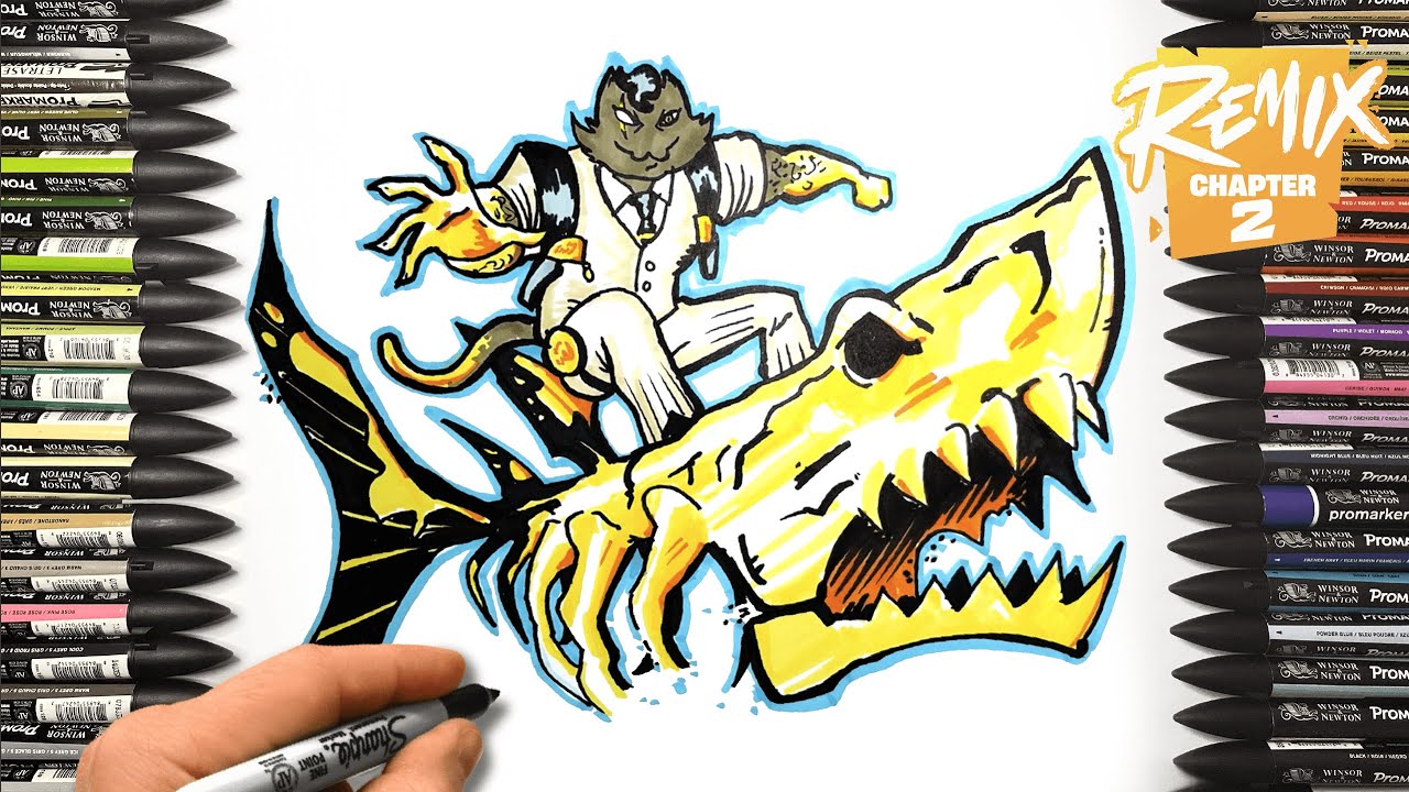 How To Draw Shadow Meowdas | Fortnite Remix | Step by Step Drawing ...