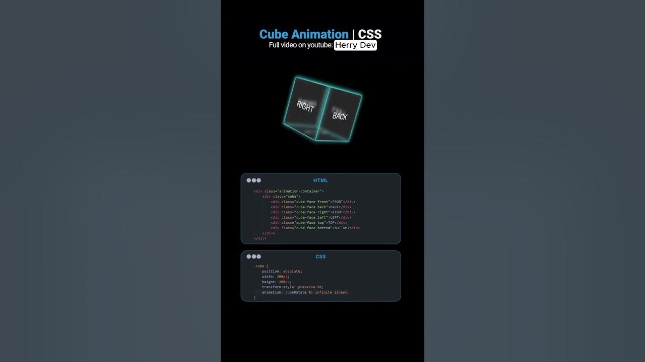 🎲 Stunning Cube Animation with CSS3! 🚀 | Smooth 3D Effects 🔥 #shortvideo #shorts #short #video # ...