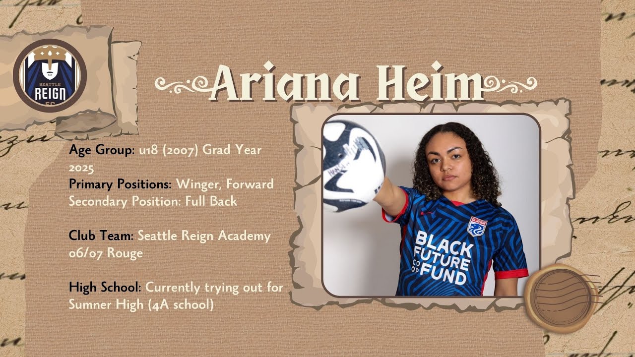 Ariana Heim's Soccer Highlights for Seattle Reign Academy 06/07 Rouge ...