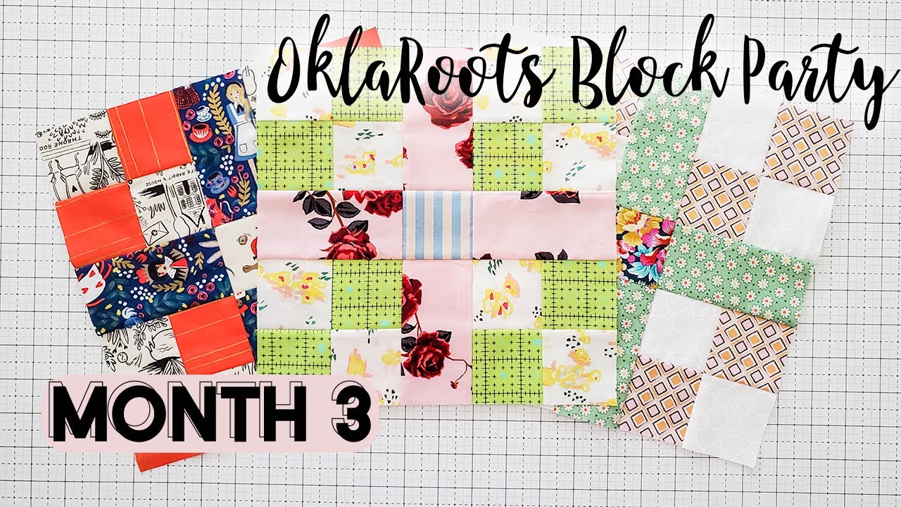 OklaRoots Block Party Month #3 - Free Quilt Block Tutorial! - YouTube