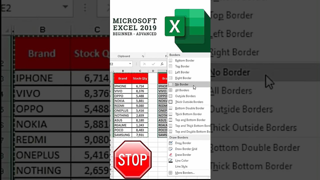 How To Remove Border In Excel Excel Shortcut 1kcreator YouTube How To Remove Border In Excel Excel Shortcut 1kcreator YouTube