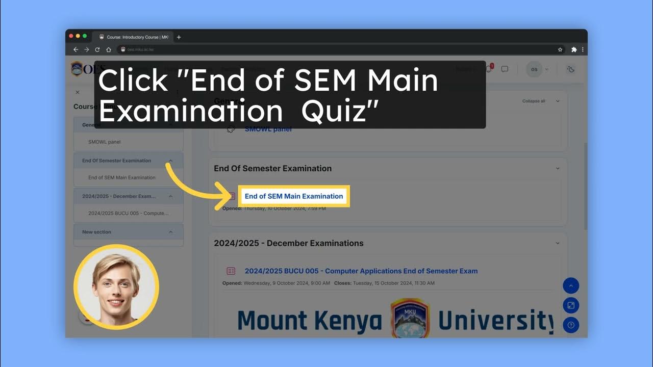 How to Log in to MKU Online Examination System OES - YouTube